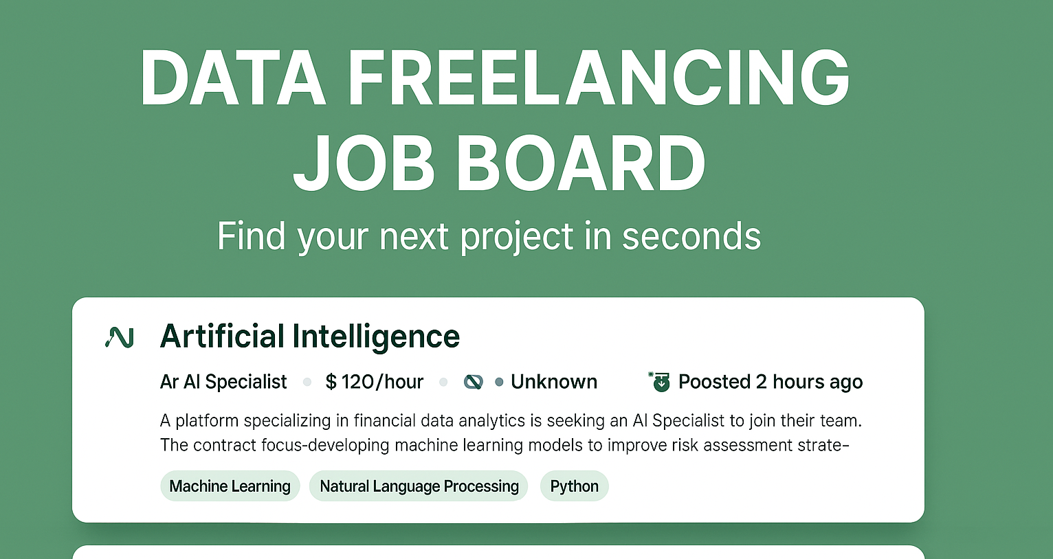 Freelancer Job Listings | Find Your Next Data & AI Contract Opportunity